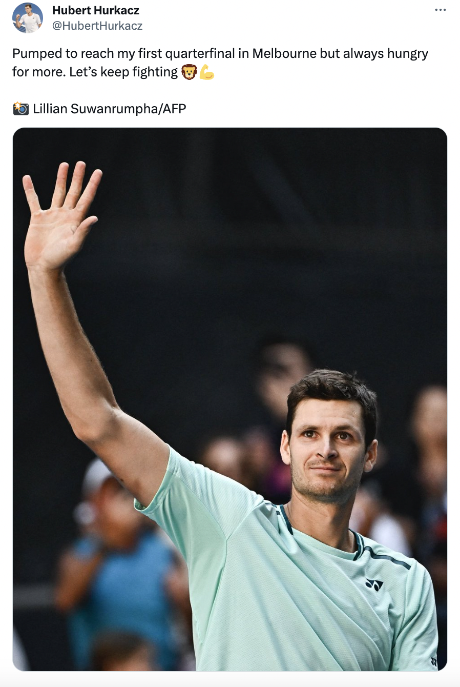 Hubert Hurkacz becomes the first Polish man to reach the Australian ...