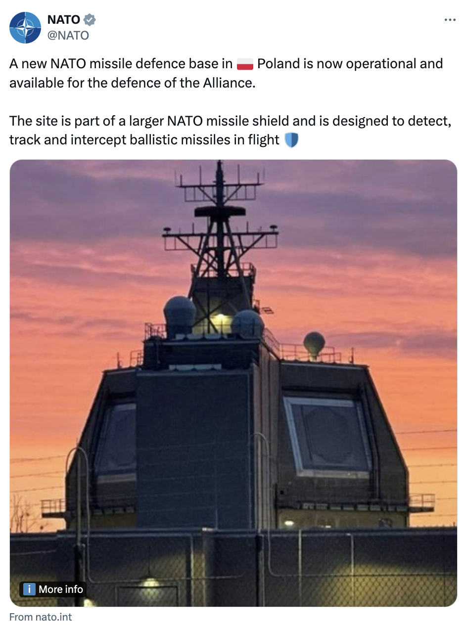 Anti-missile base in Poland fully operational, says NATO head - British ...