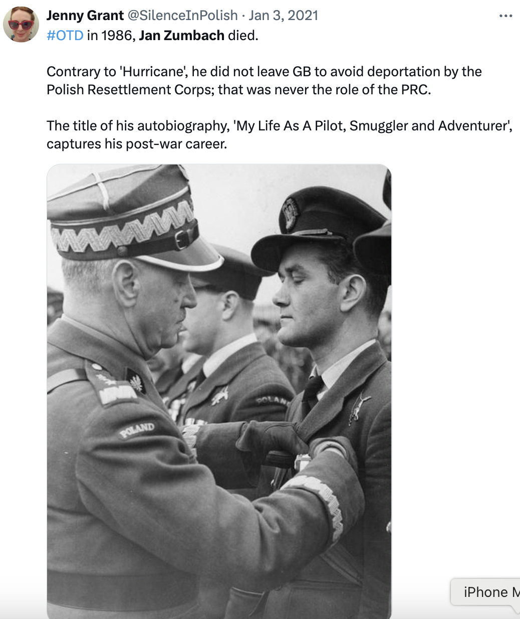 Jan Zumbach - the legendary pilot and commander of the famous Polish ...