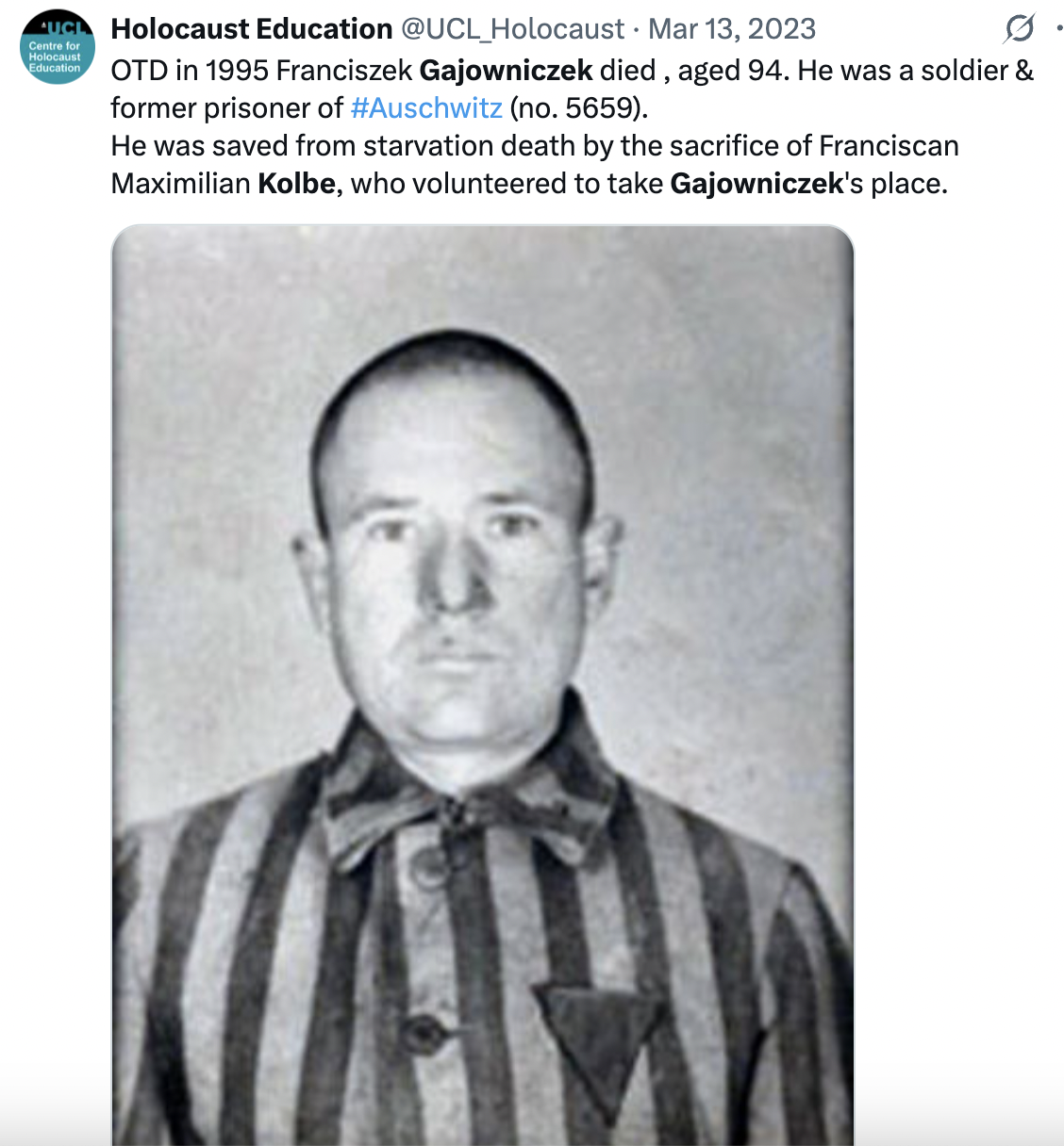 Father Kolbe and Franciszek Gajowniczek – the history of ultimate ...