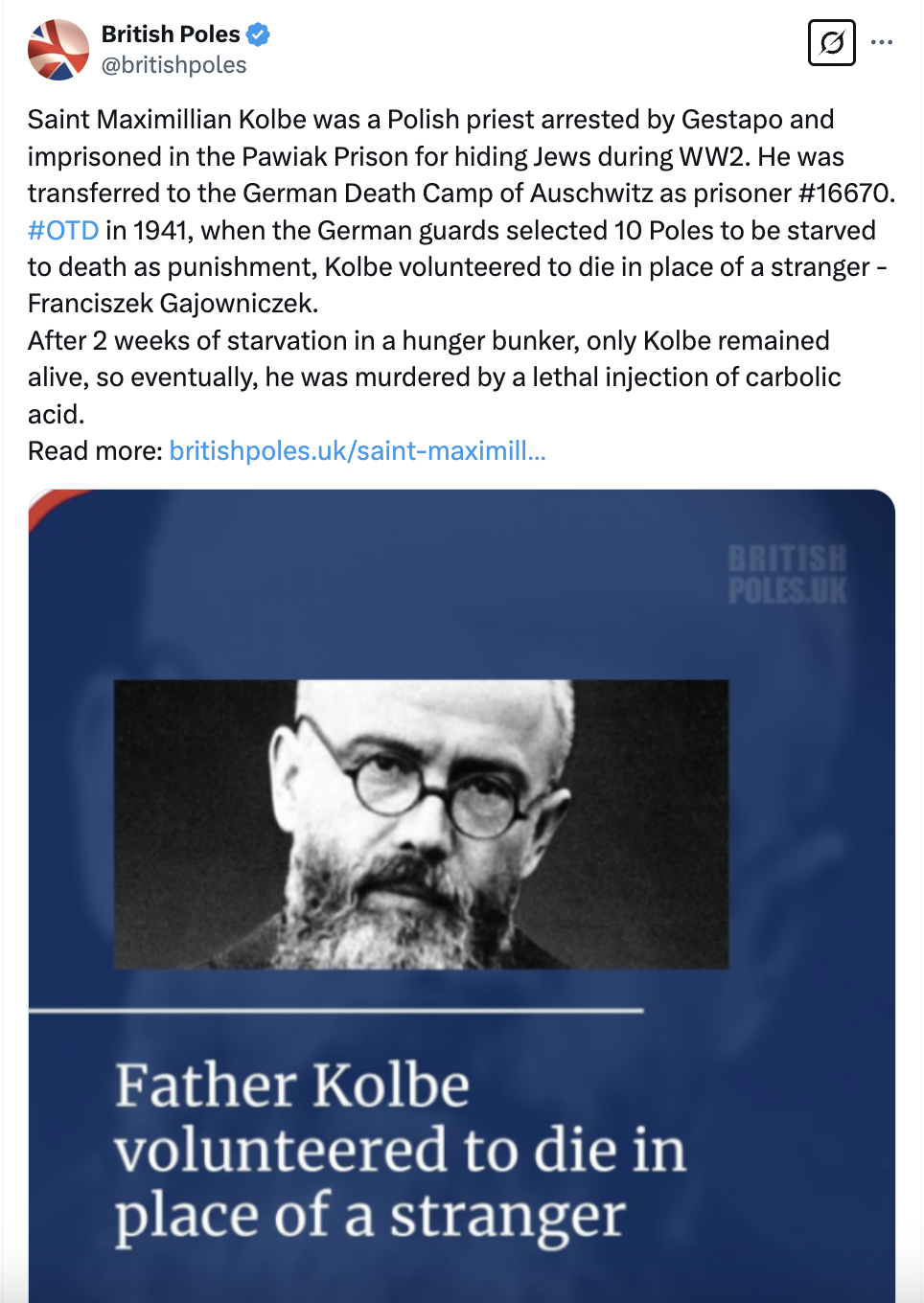 Father Kolbe and Franciszek Gajowniczek – the history of ultimate ...